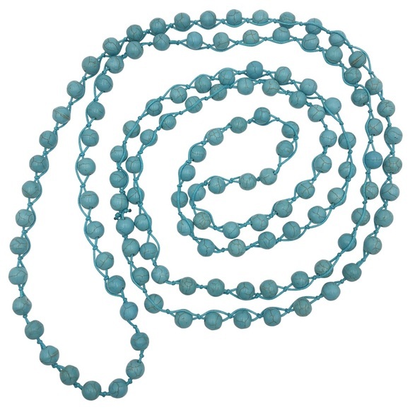 Fashion Jewelry | Jewelry | Super Long Turquoise Bead Thread Knot ...